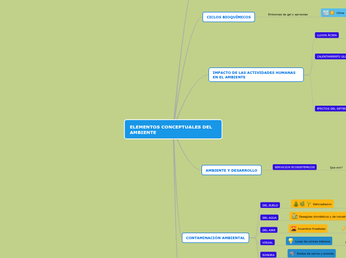 ELEMENTOS CONCEPTUALES DEL AMBIENTE - Mind Map